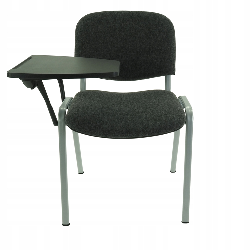 Krzesło ISO - tkanina ciemnoszara | stelaż szary | pulpit P plastik ...