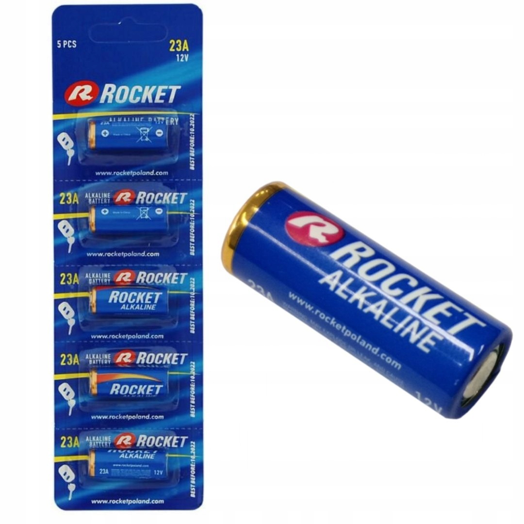 BATERIA 23A, A23, GP23A, L1028 DO PILOTA SAMOCHODOWEGO ROCKET 12V 5szt ...