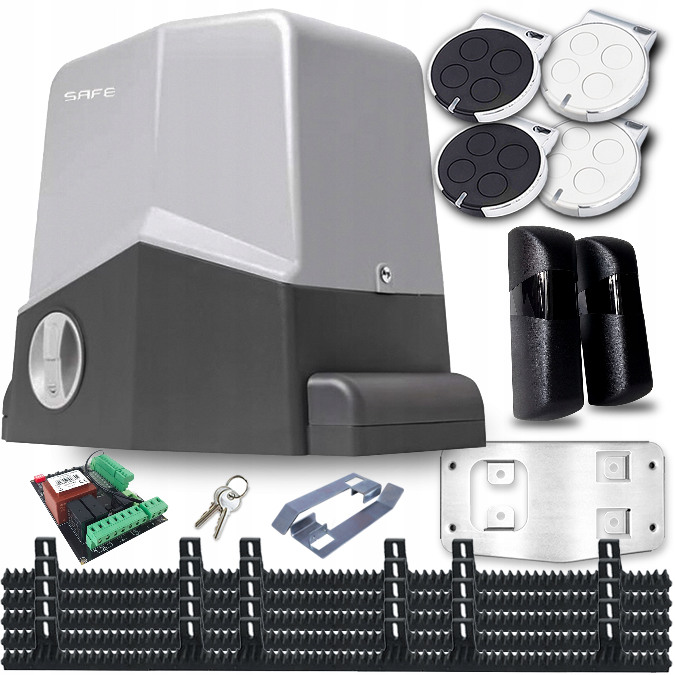 ZESTAW NAPĘD DO BRAMY PRZESUWNEJ 1000 5xlistwy zębate 4xpilot AUTOMAT SAFE (NAPĘD DO BRAM ...