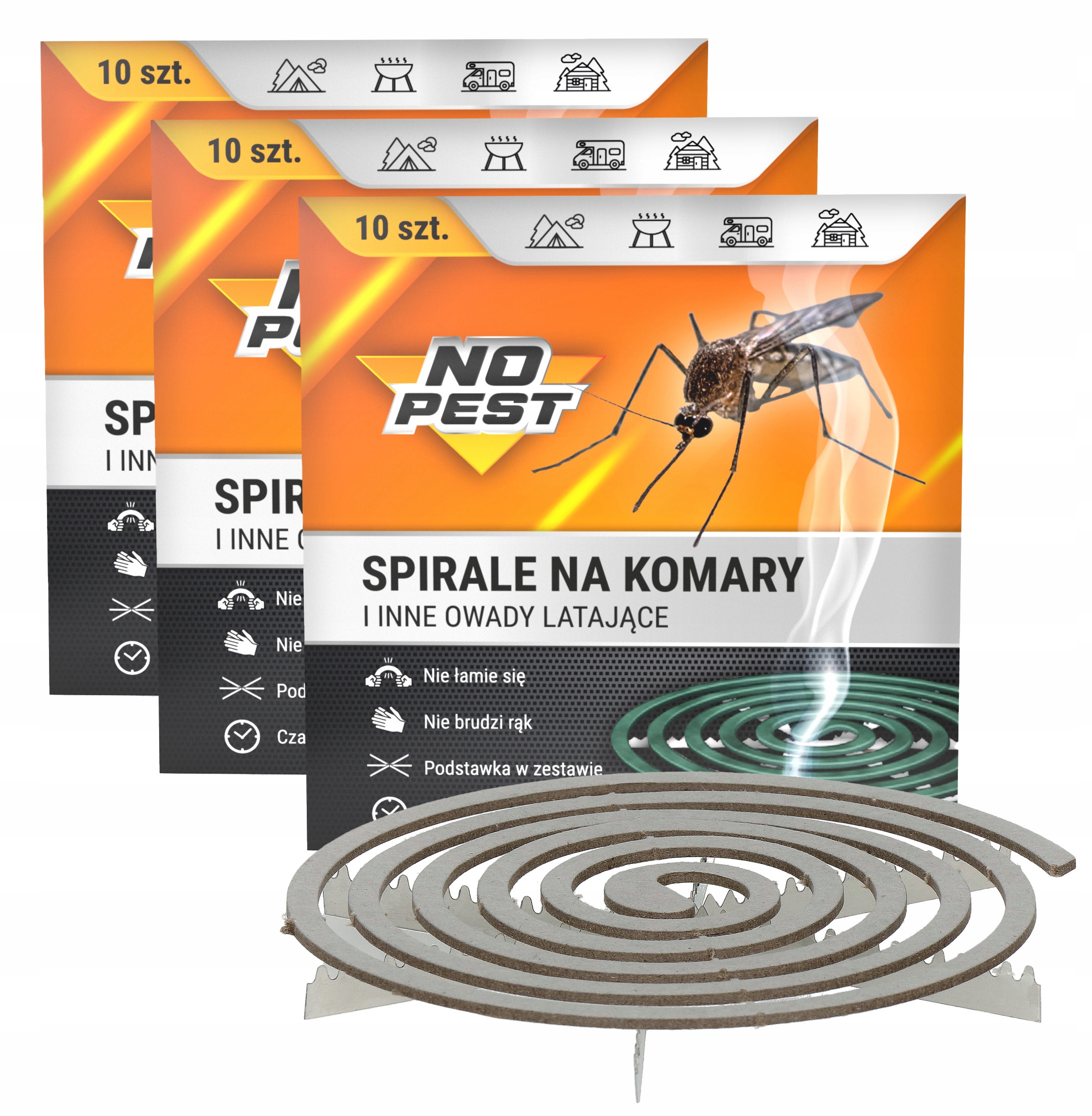 ZESTAW SPIRALI NA KOMARY ODSTRASZACZ KOMARÓW SPIRALA NO PEST (30 SZT) (5902838396643) • Cena ...