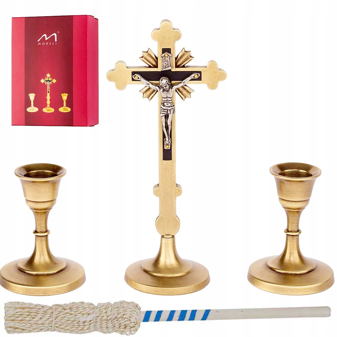 Zestaw kolędowy krzyż i świeczniki Moreli (5902596022105) • Cena ...