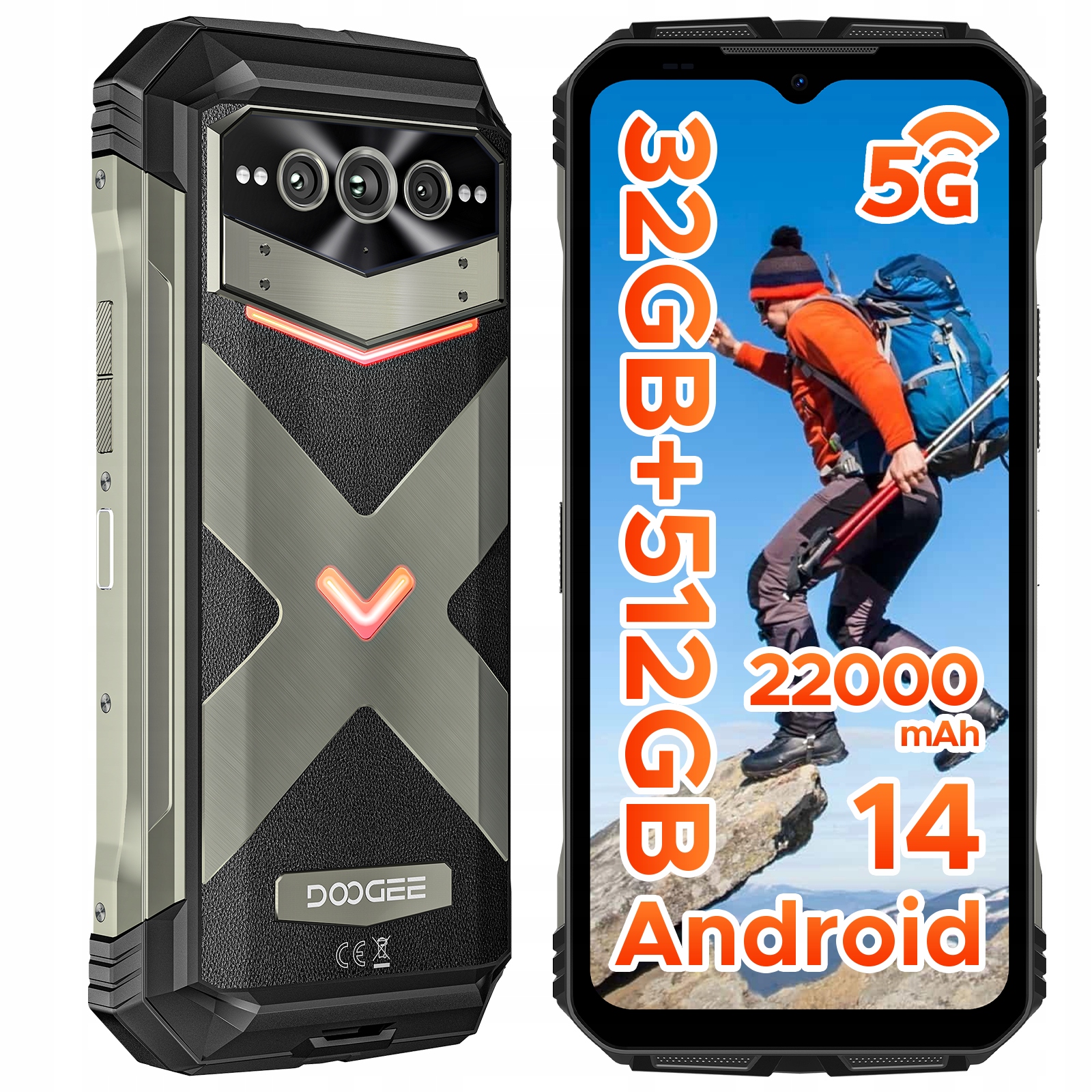 Smartfon DOOGEE V MAX PRO 5G 120HZ 22000mAh 32/512GB Android 14 SIM 108MP - Sklep, Opinie, Cena ...