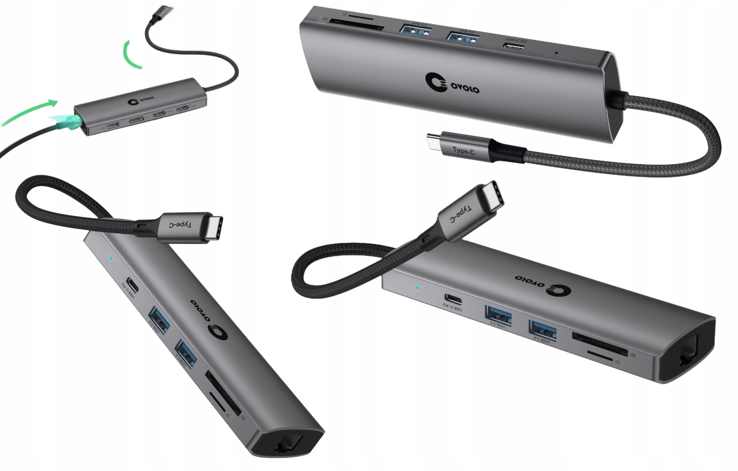 LG HUB USB-C 2xHDMI 4K DisplayPort LAN Ethernet pro Laptop, Duální ...