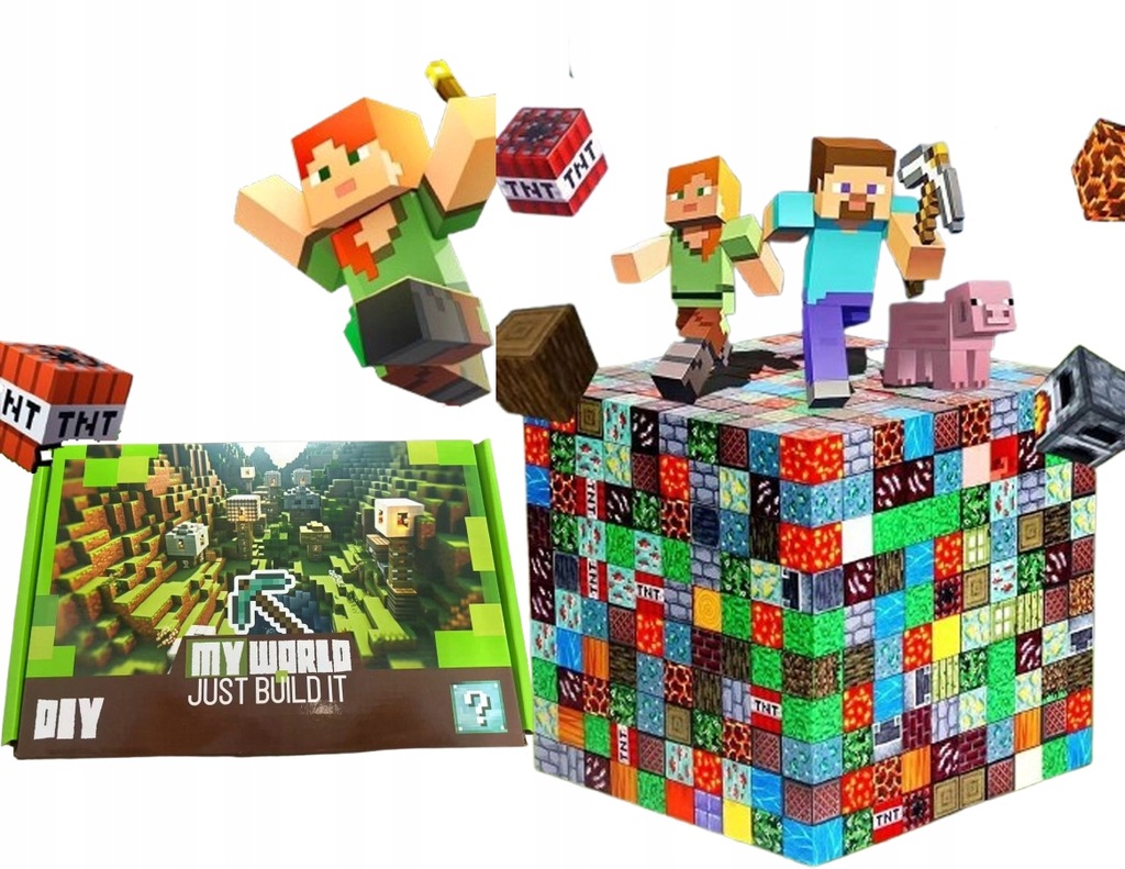 KLOCKI MAGNETYCZNE MINECRAFT KLOCKI SZEŚCIANY 200 KLOCKÓW + 12 FIGURKA (4016884625624) • Cena ...