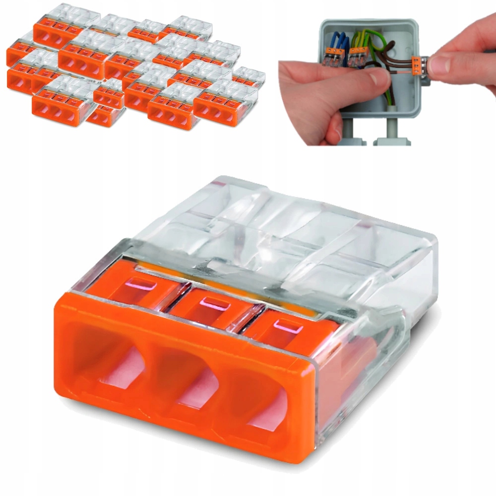 WAGO Szybkozłączka 3x0,5-2,5 mm2 Złączka 50 sztuk (5905255941151 ...