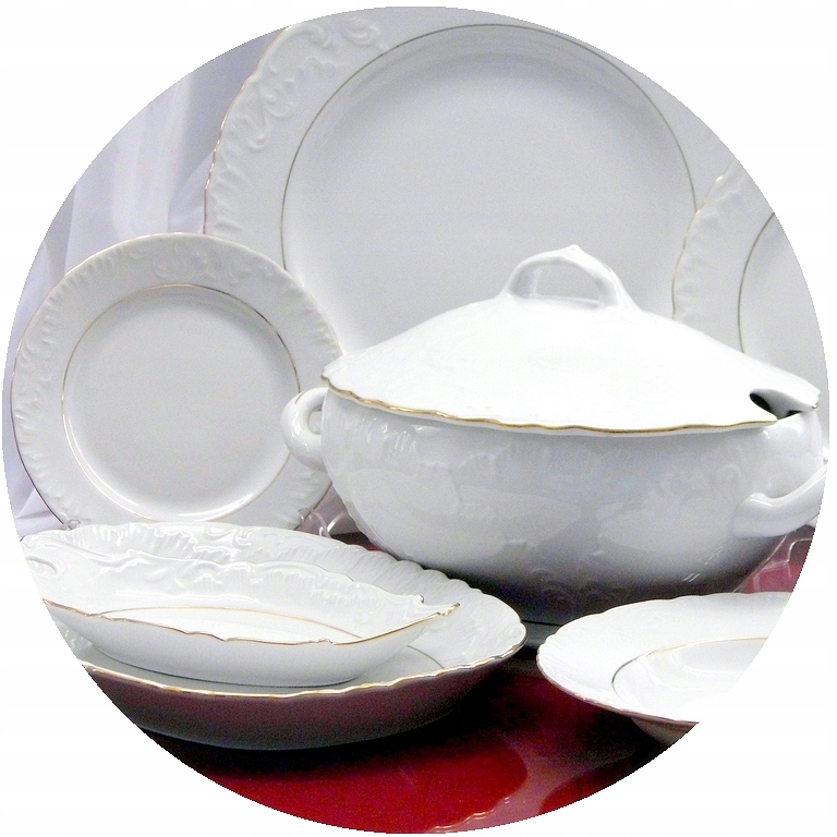 3604 SERWIS OBIADOWY 6/25 Złota Linia ROCOCO PFP (5902767069281) • Cena ...