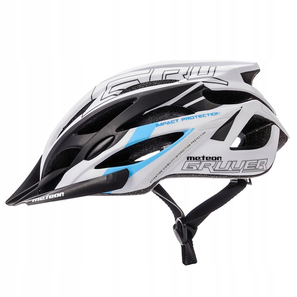 METEOR kask rowerowy Gruver biało-czarny - 5900724040083 - 17442396872 ...