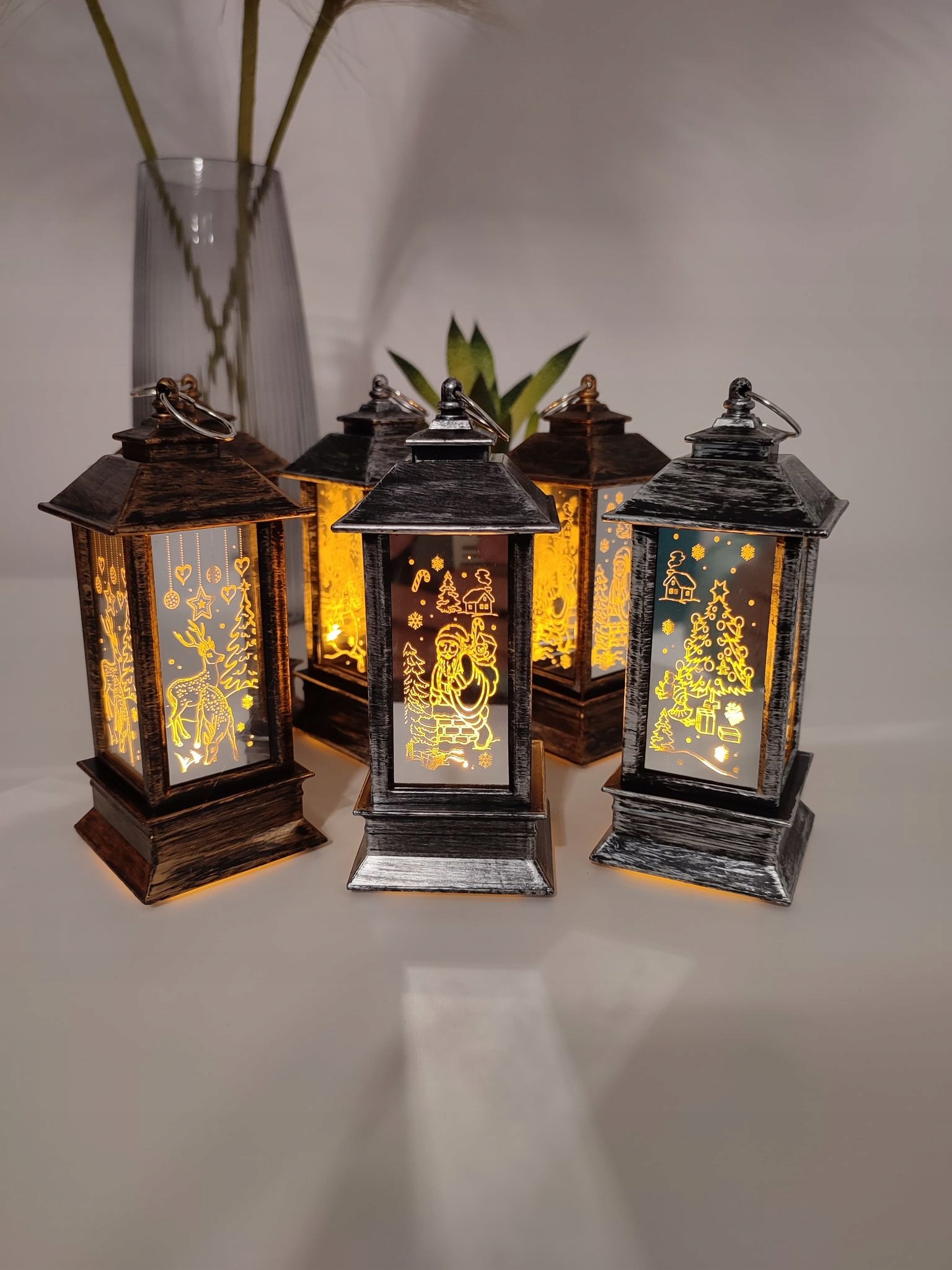 Lampion lustrzany led mały złoty dekoracja święta (Lamp20225) • Cena ...