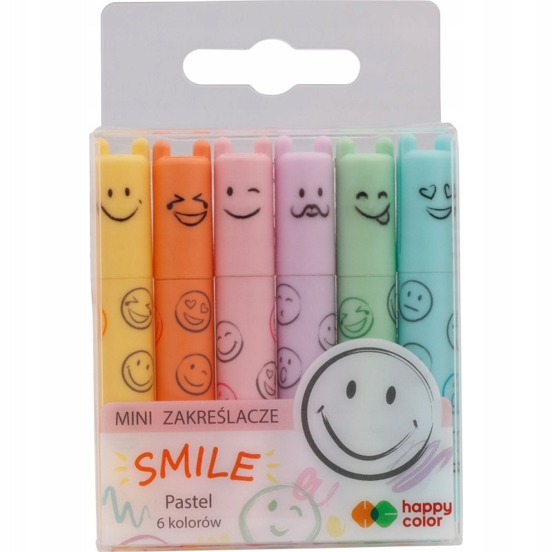 ZESTAW ZAKREŚLACZY mini SMILE pastel 6 kolorów (5905130038938) • Cena ...