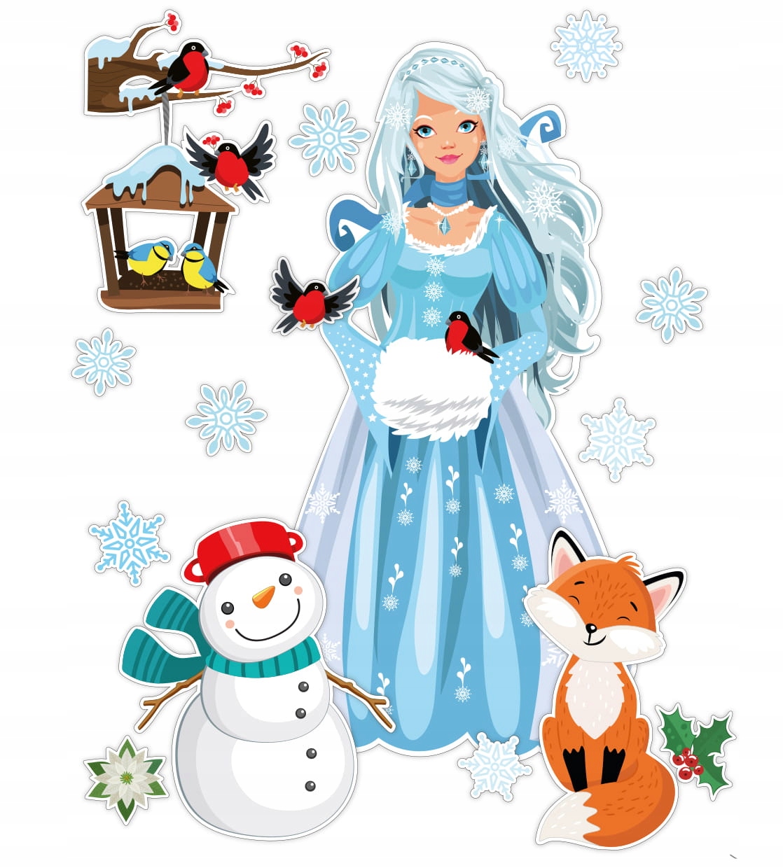 DEKORACJA ZIMOWA - PANI ZIMA (DUŻA XL) - 16 elementów - LearnHow (LH ...