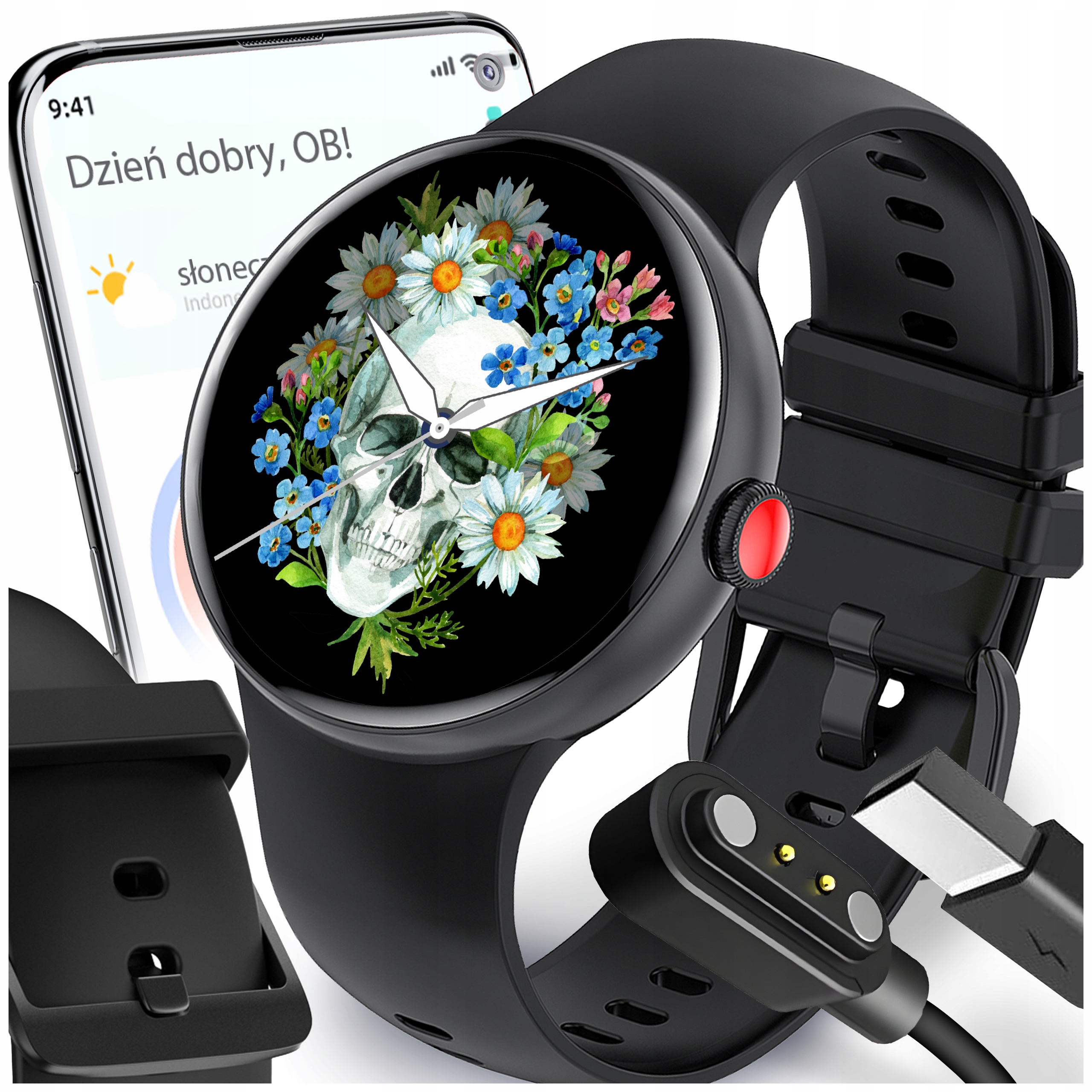 SMARTWATCH ZEGAREK DAMSKI POLSKIE MENU ROZMOWY SPORT AMOLED SMART WATCH - Sklep, Opinie, Cena w ...