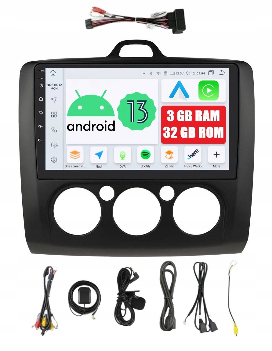 RADIO 2DIN NAWIGACJA ANDROID FORD FOCUS MK2 2 II 3/32 GB DSP CARPLAY ...