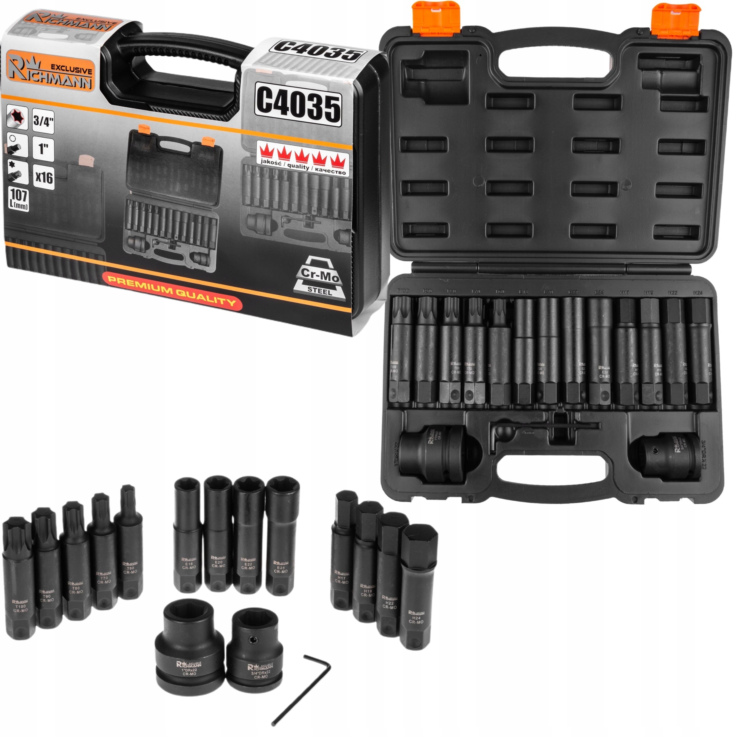 ZESTAW NASADEK UDAROWYCH TORX IMBUS HEX CORONA 5906741640350 za 476 ...