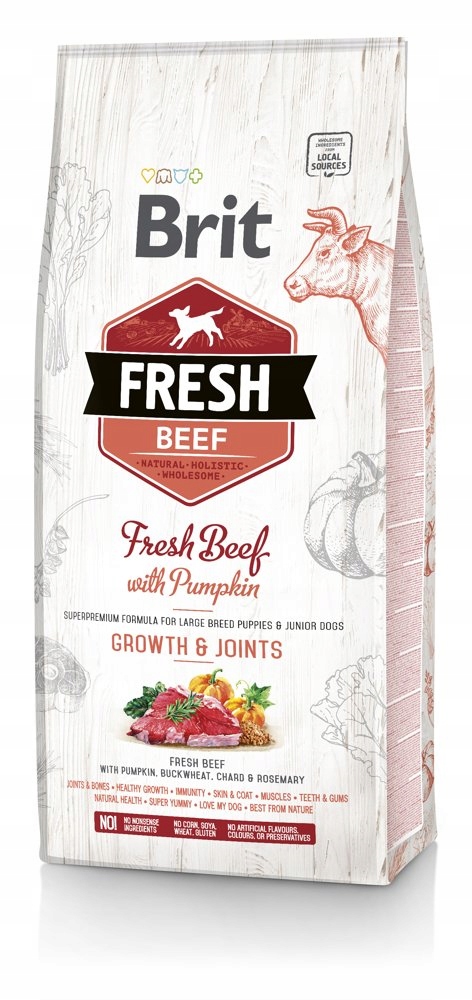 Brit Fresh Beef & Pumpkin Puppy Large Growth & Joints 12kg ...