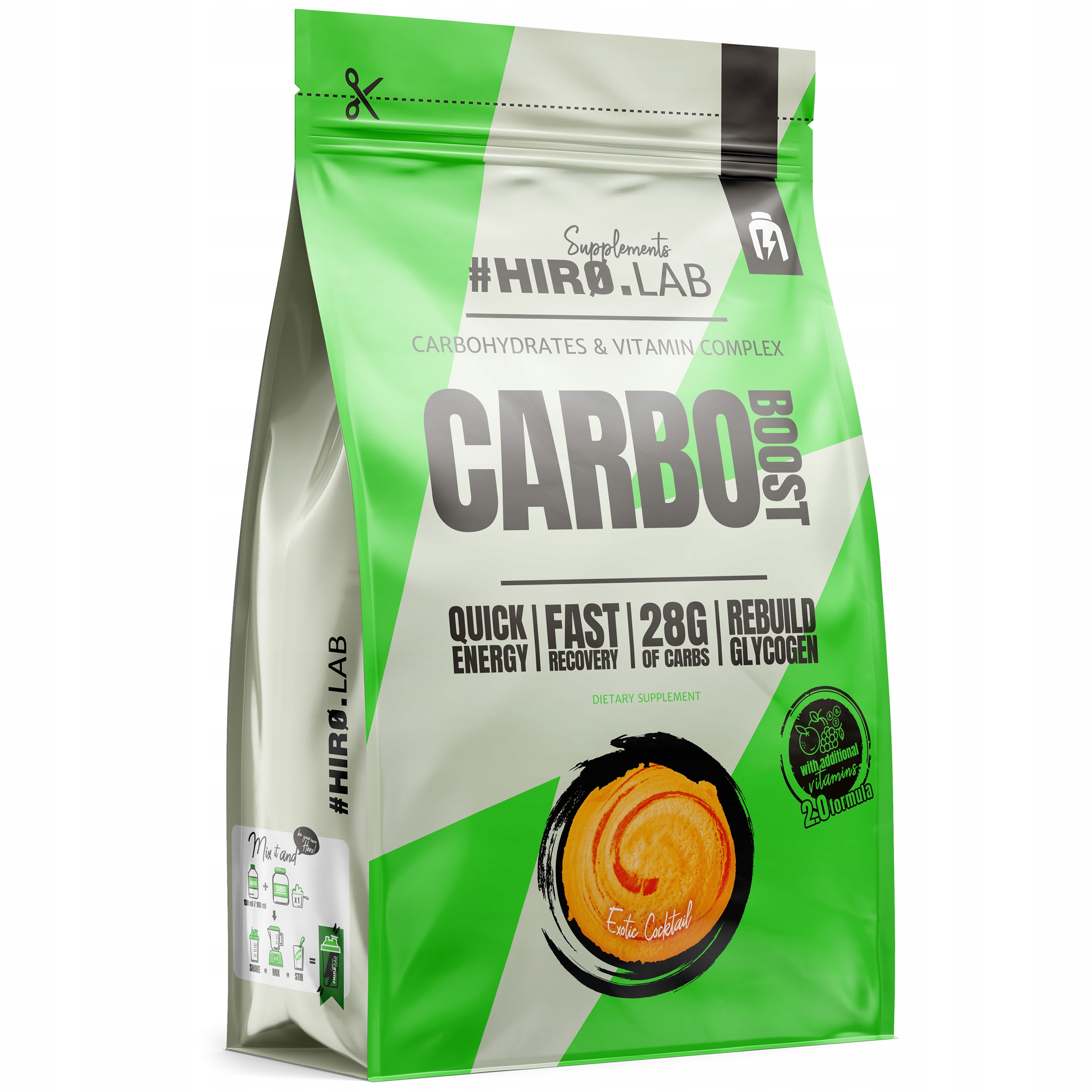 Hiro.Lab CARBO Boost 1000 g odżywka węglowodany energia owoce ...