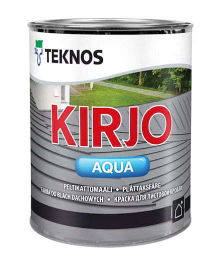 Matowa Farba do blach dachowych, Kirjo Aqua Kolor Biały 0.9l Teknos (6414621019947) • Cena ...