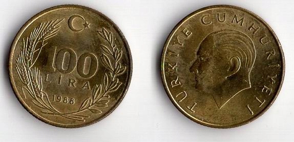 TURCJA 1988 100 LIRA 17212074214 - Allegro.pl