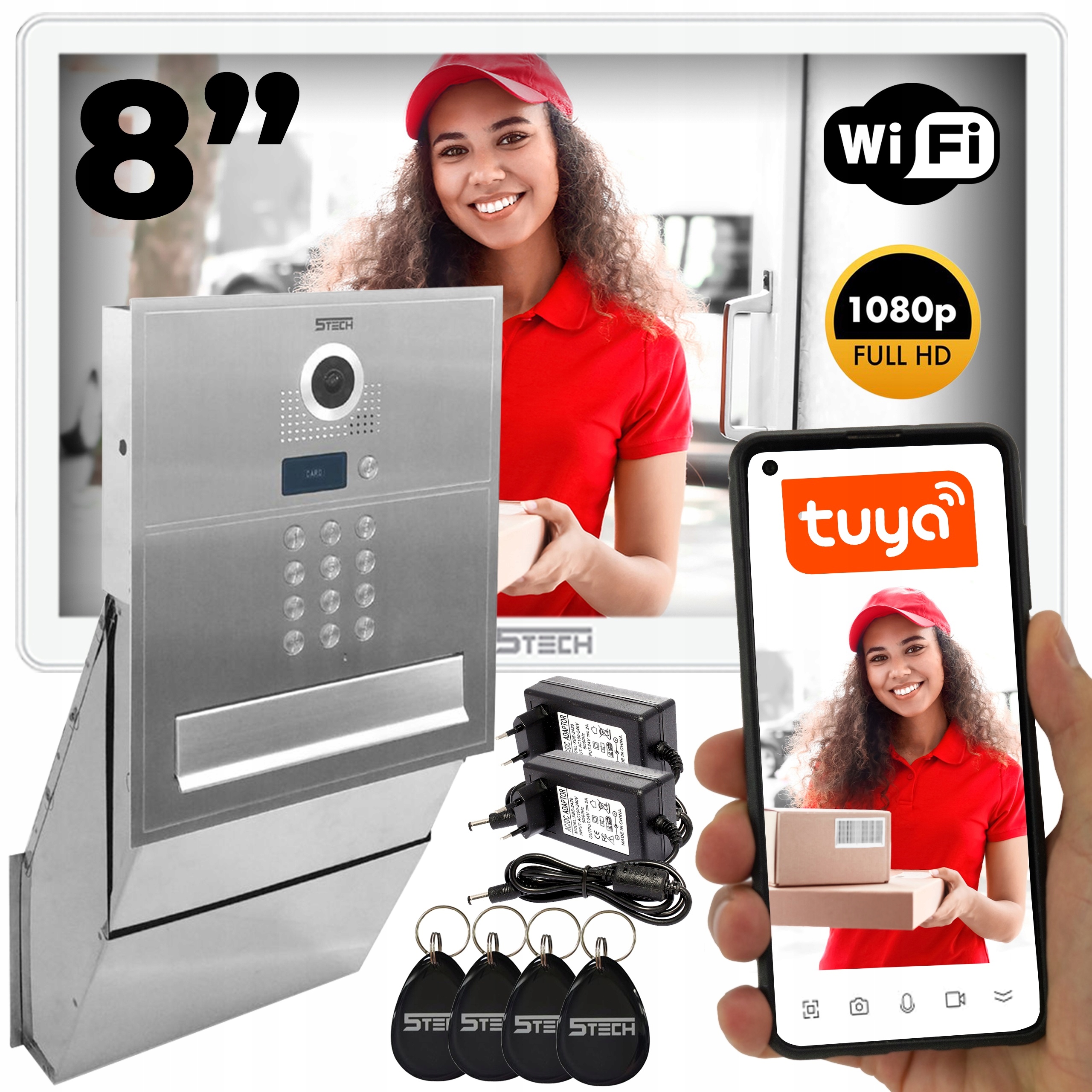 WIDEODOMOFON WiFi 5TECH VERUS SKRZYNKA NA LISTY SZYFRATOR BRAMA FURTKA APKA (5905884581674 ...