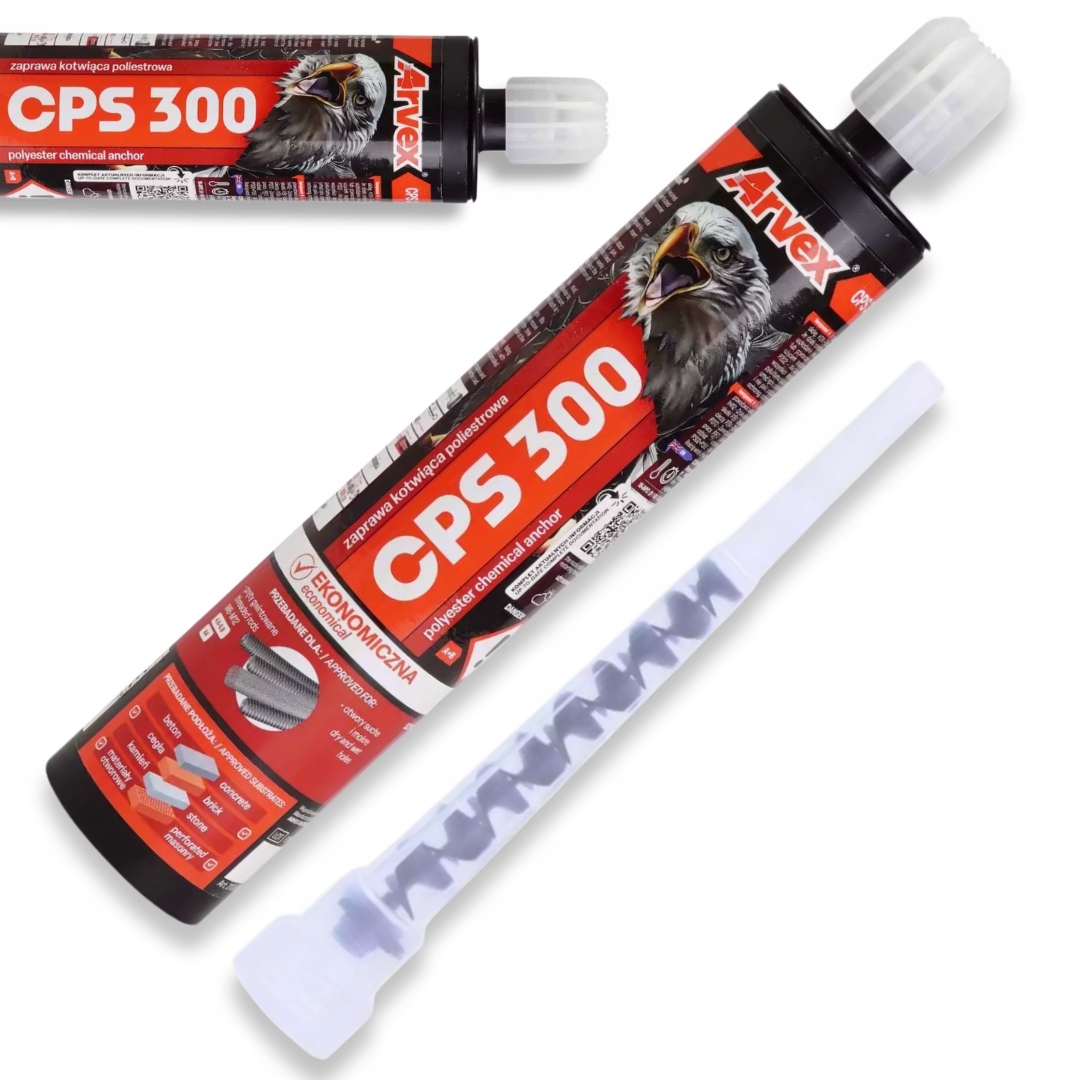 Kotwa chemiczna Arvex CPS 300 poliestrowa żywica klej z mieszadłem ...