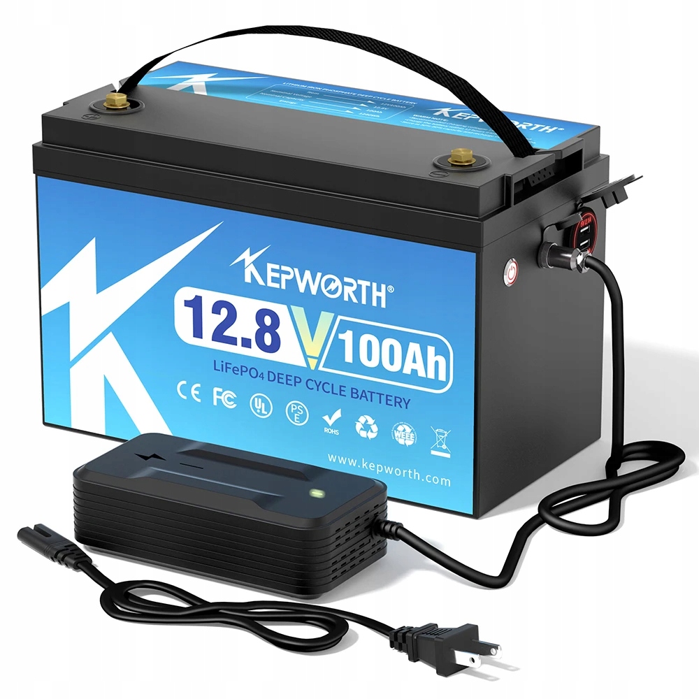 Akumulátor externí KEPWORTH LiFePO4 12V 12.8V 100Ah 100000mAh - Allegro