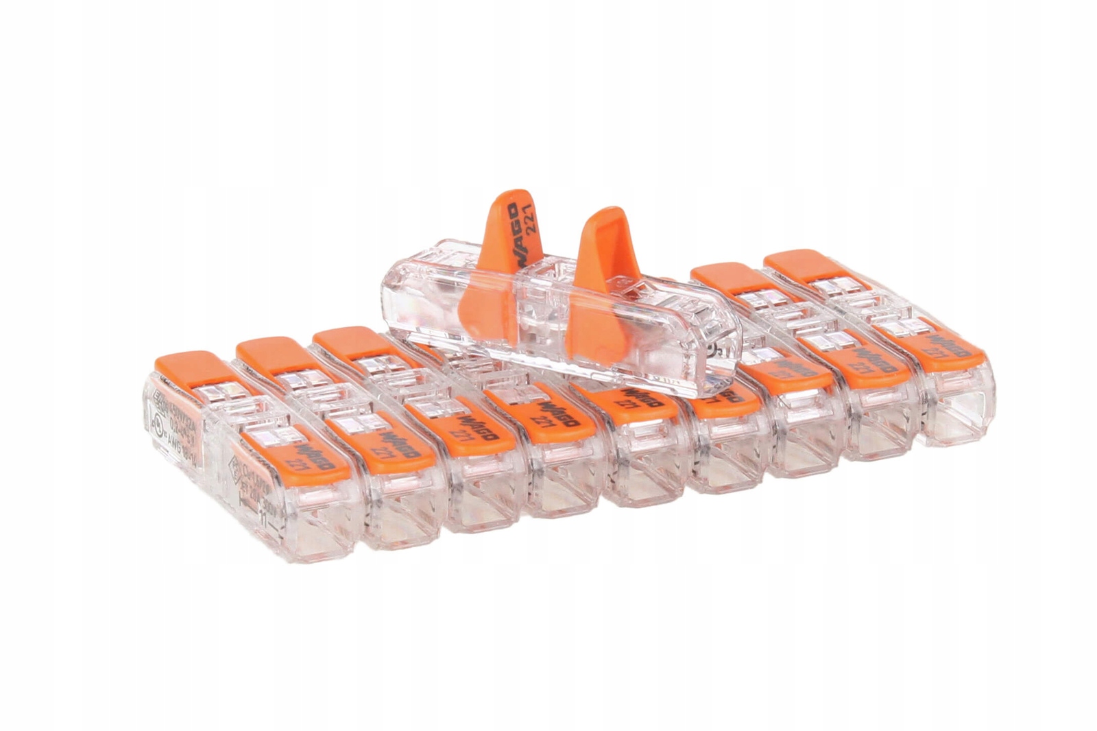 WAGO 221-2411 SZYBKOZŁĄCZKA PRZELOTOWA 2x4 ZŁĄCZKA DRUT/LINKA 10 SZTUK ...