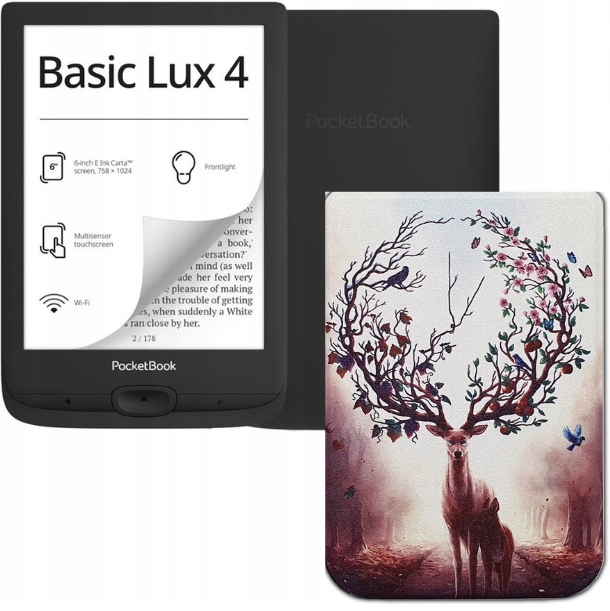 CZYTNIK E-BOOK POCKETBOOK 618 Basic Lux 4 8 GB 6 " CZARNY + ETUI GRATIS ...