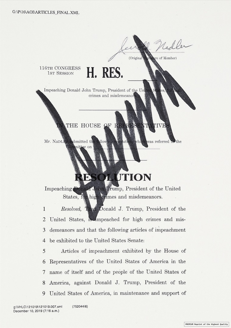 DONALD TRUMP - Impeachment (2019) Poster A3 UNIQUE PREMIUM - AUTOGRAF ...
