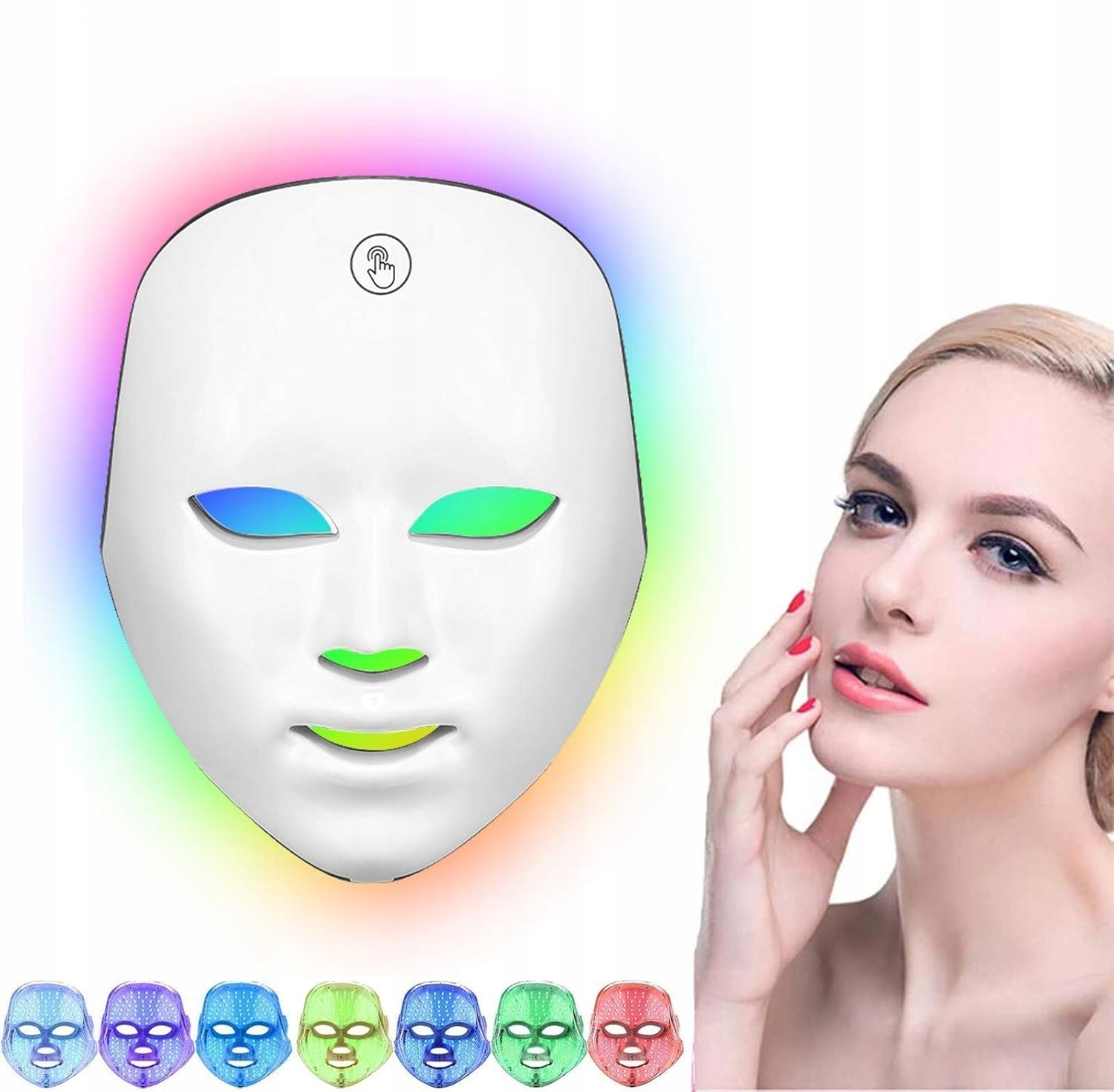 Maska LED na twarz LED Mask 108 DIOD pielęgnacja skóry terapia fotonowa ...