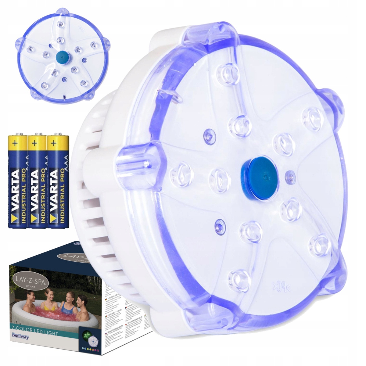 Lampka Led RGB do Basenu Wodna Lampa do Jacuzzi Lay-Z-Spa +3x Bateria ...