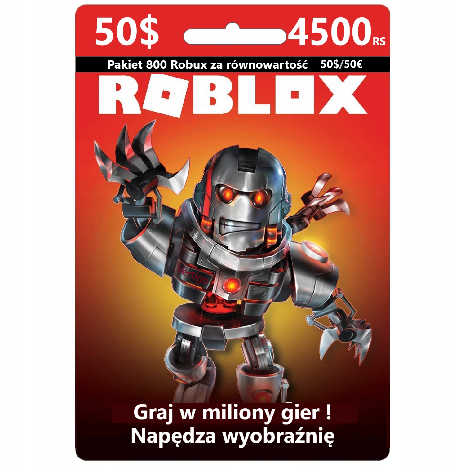 Robux 4500 - Roblox - Gry - Kody i doładowania - Allegro.pl