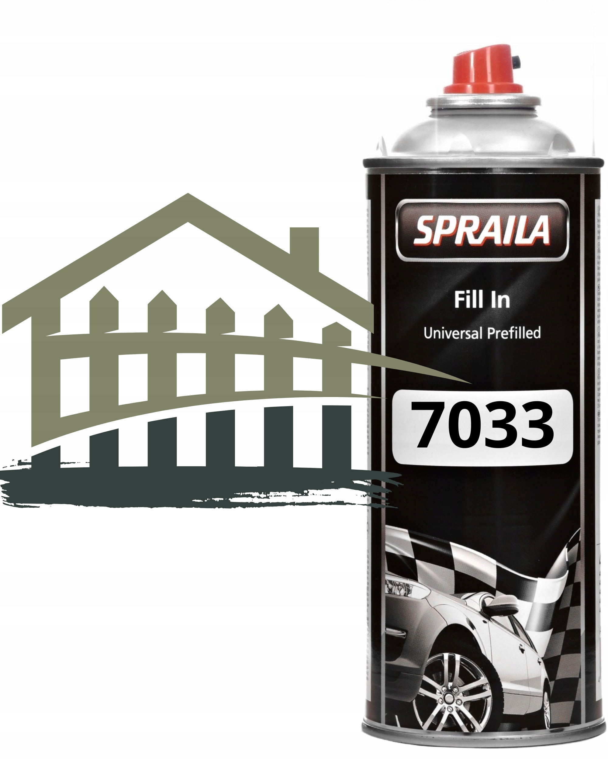 RAL 7033 PÓŁPOŁYSK DACHY RYNNY I PŁOTY SZARY CEMENTOWY LAKIER SPRAY ...