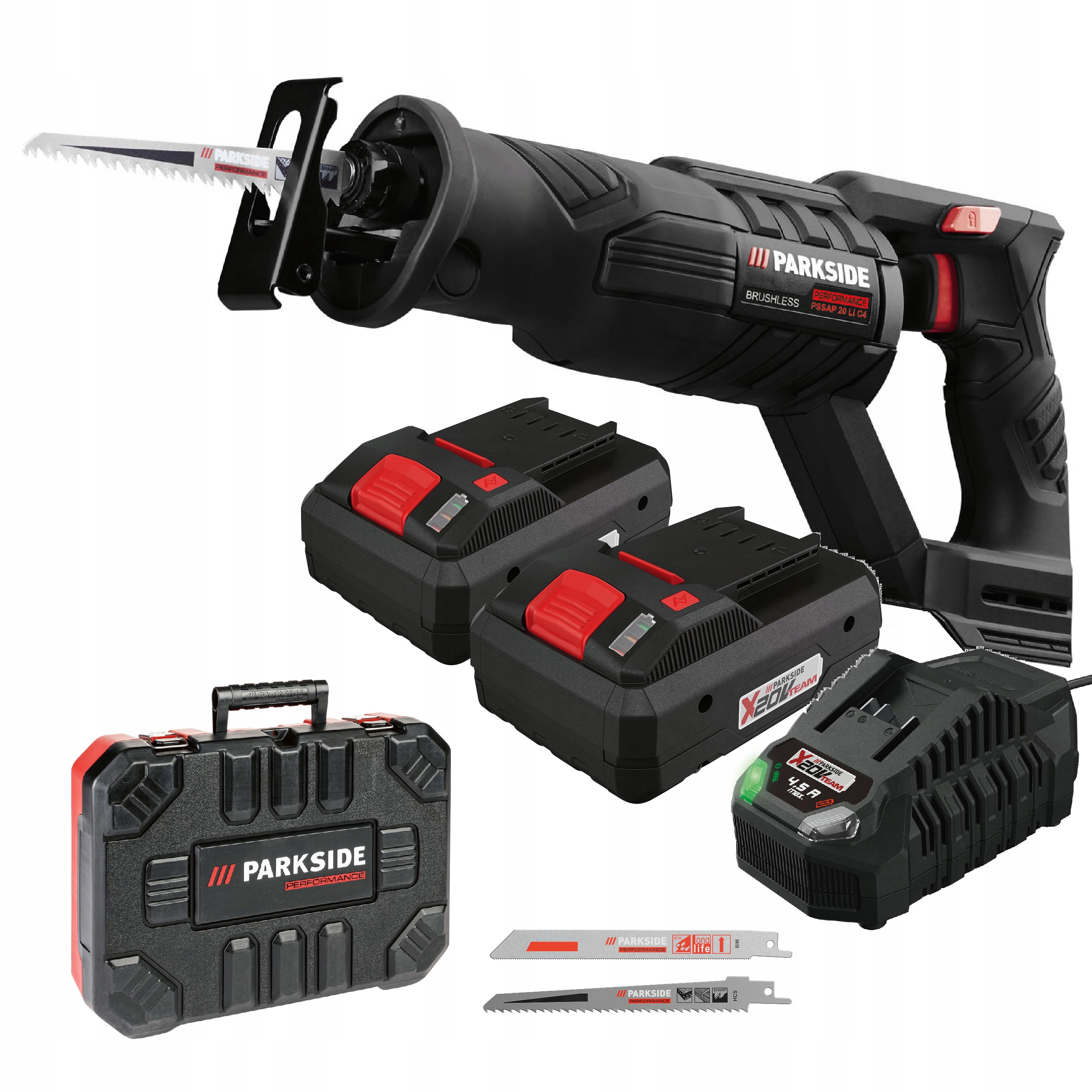 PARKSIDE PERFORMANCE Šavlová pila + 2x akumulátor PARKSIDE 4Ah smart za ...