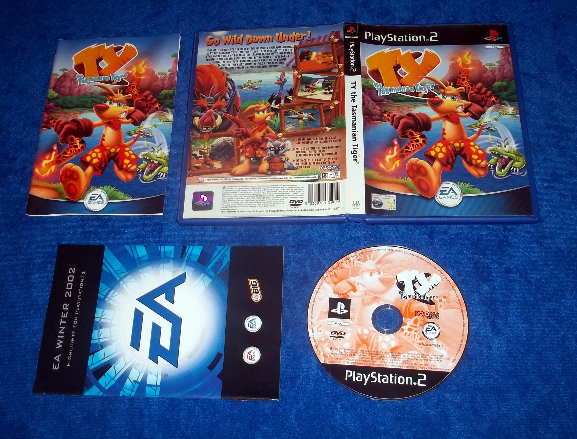 TY THE TASMANIAN TIGER PS2 PLATFORMÓWKA 3D 3 x ANG jak DAXTER / SLY ...