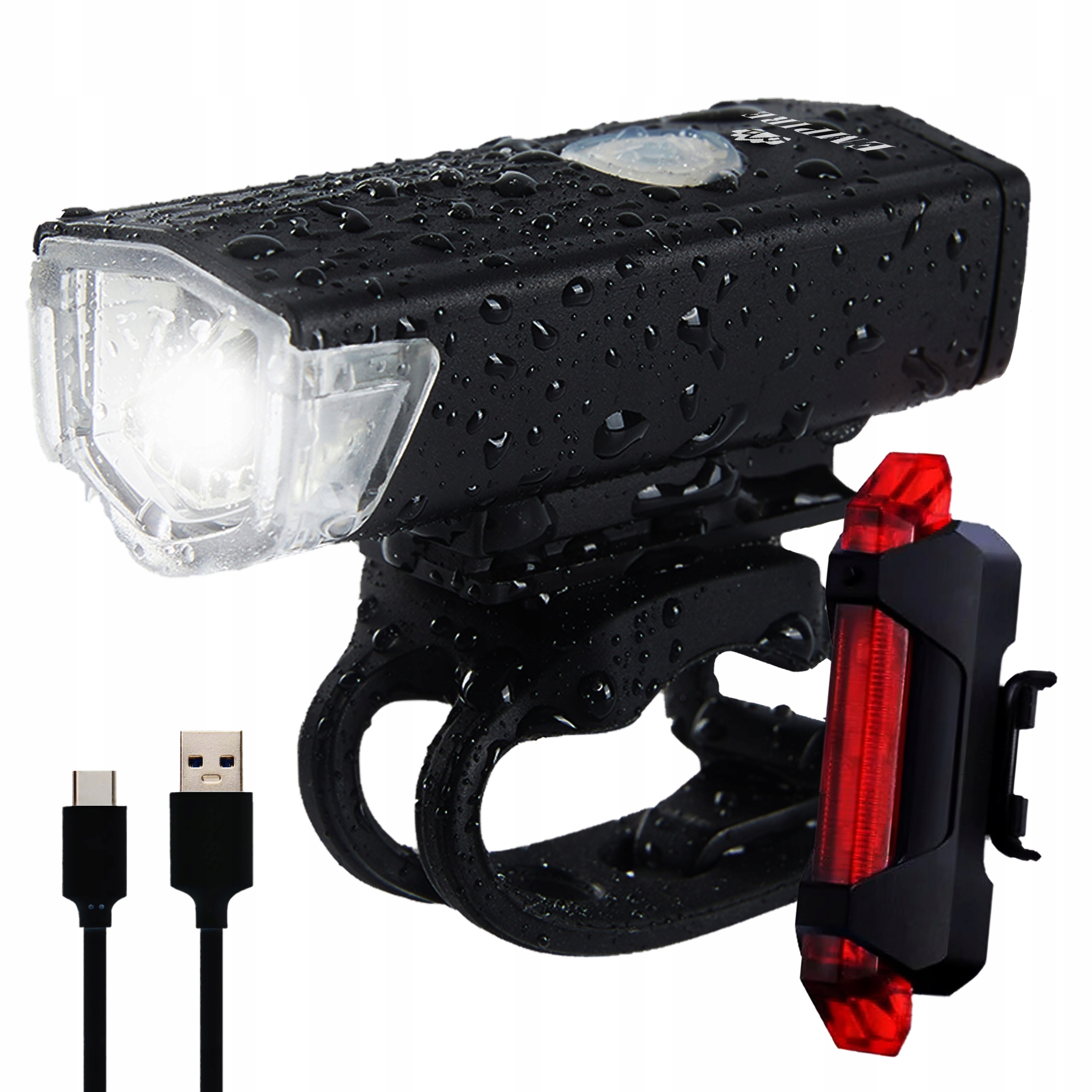 ZESTAW LAMPKA ROWEROWA LED PRZÓD MOCNA + TYŁ - 7805951577037 ...