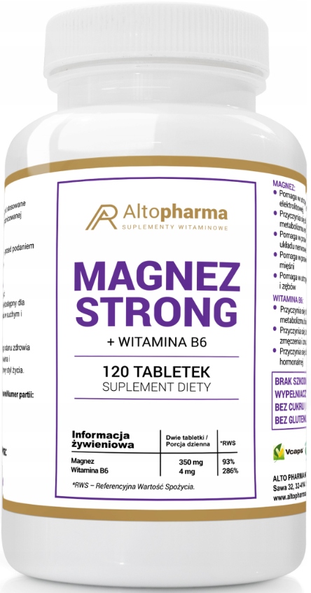 Altopharma Magnez Strong + Witamina B6 120 tab. (5903661237523) • Cena ...