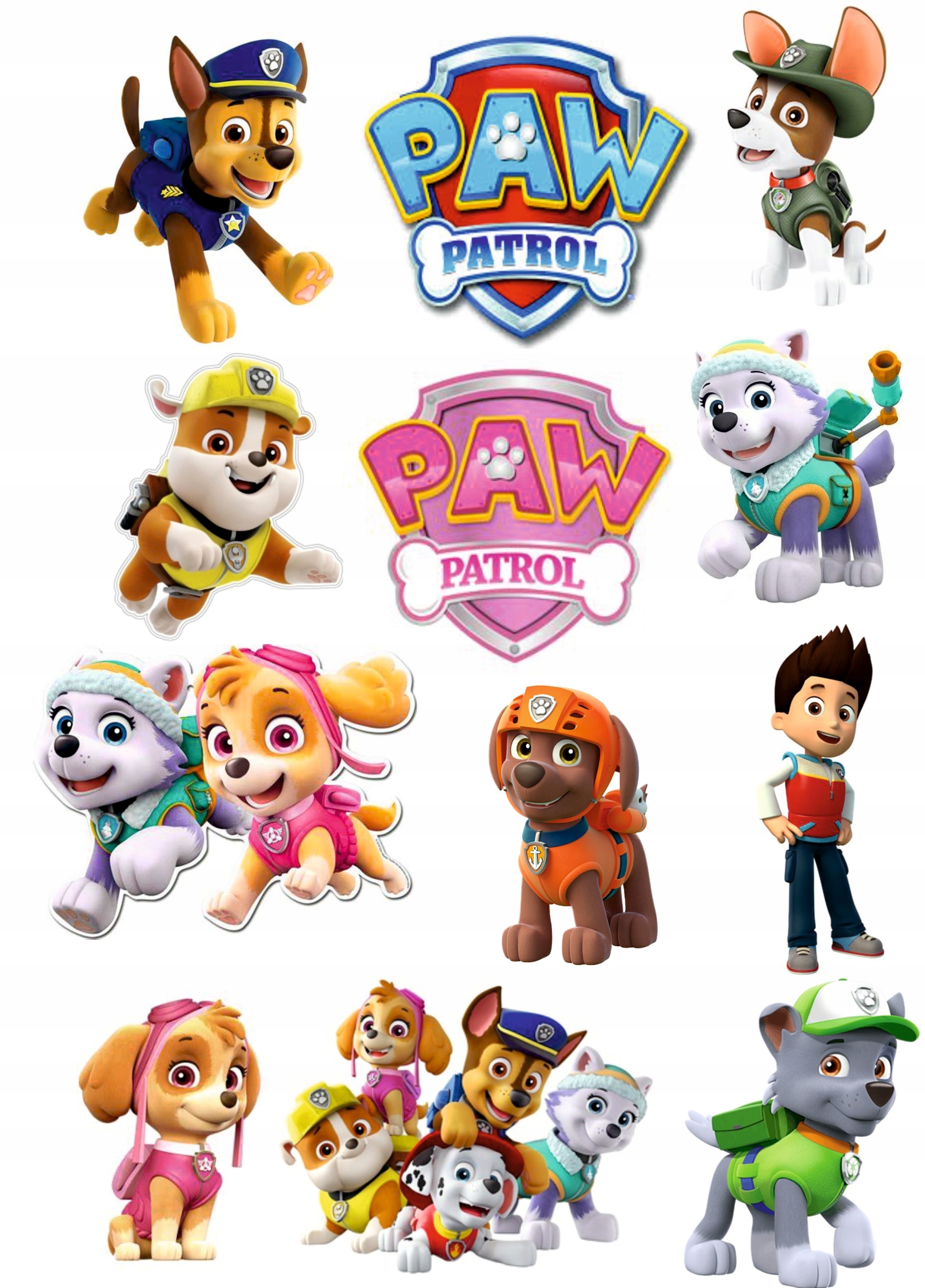 JEDLÝ OBRÁZOK NA TORTU Labková patrola Labková patrola 12 POSTÁV - Allegro