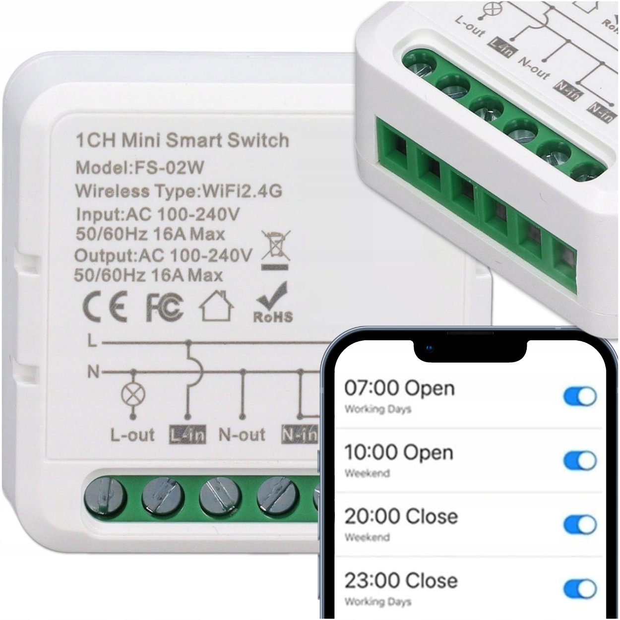 STEROWNIK MODUŁ DO OŚWIETLENIA LED DOPUSZKOWY MINI WYMIARY WIFI TUYA ...
