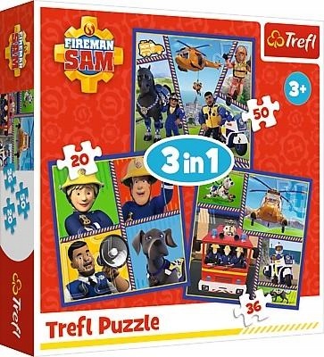 PUZZLE 3V1 - DEŇ HASIČA SAMOTNÝ TREFL, TREFL - Allegro