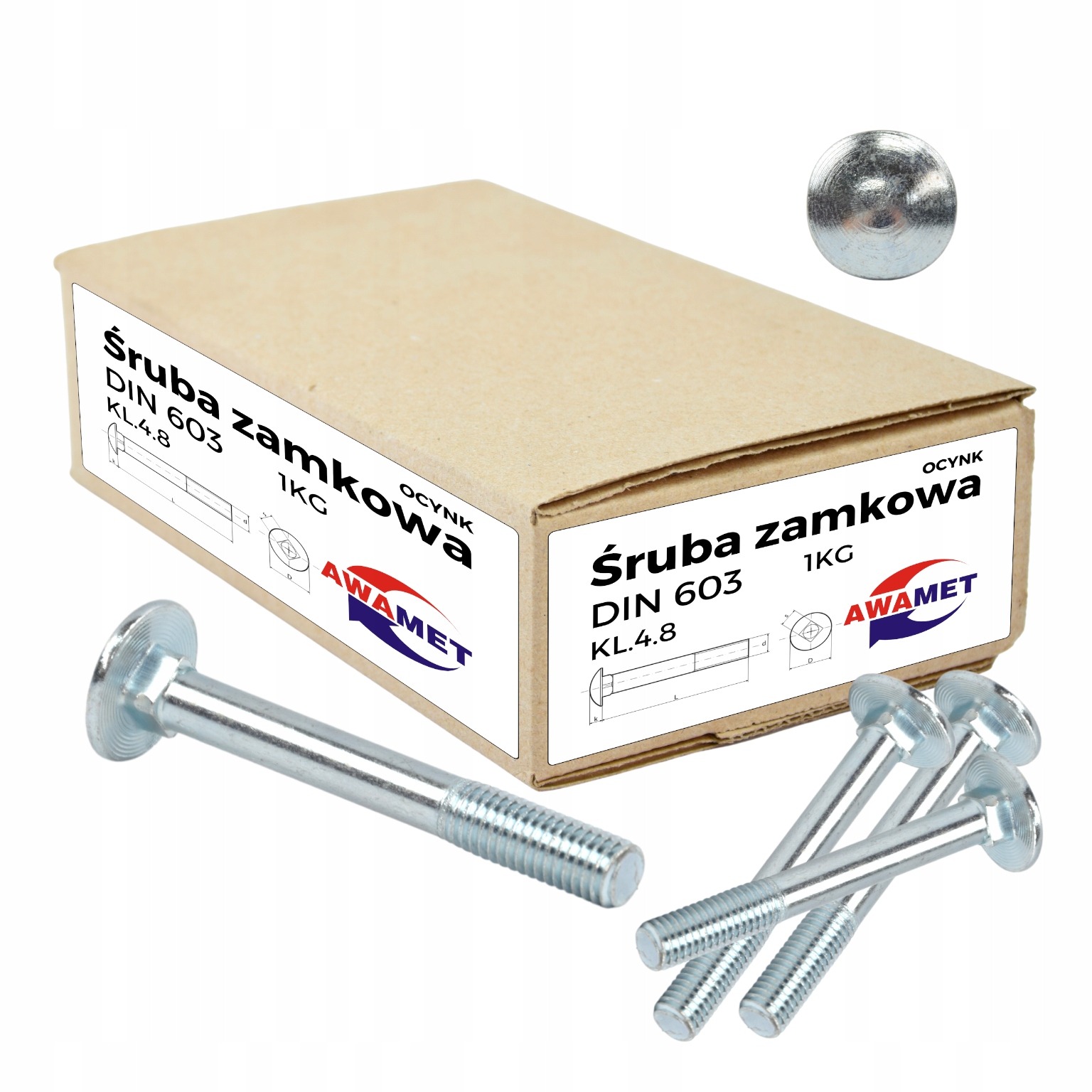 ŚRUBA ZAMKOWA M8X100 DIN 603 GRZYBKOWA OCYNK 1 Kg. • Cena, Opinie • Śruby, nakrętki, podkładki ...