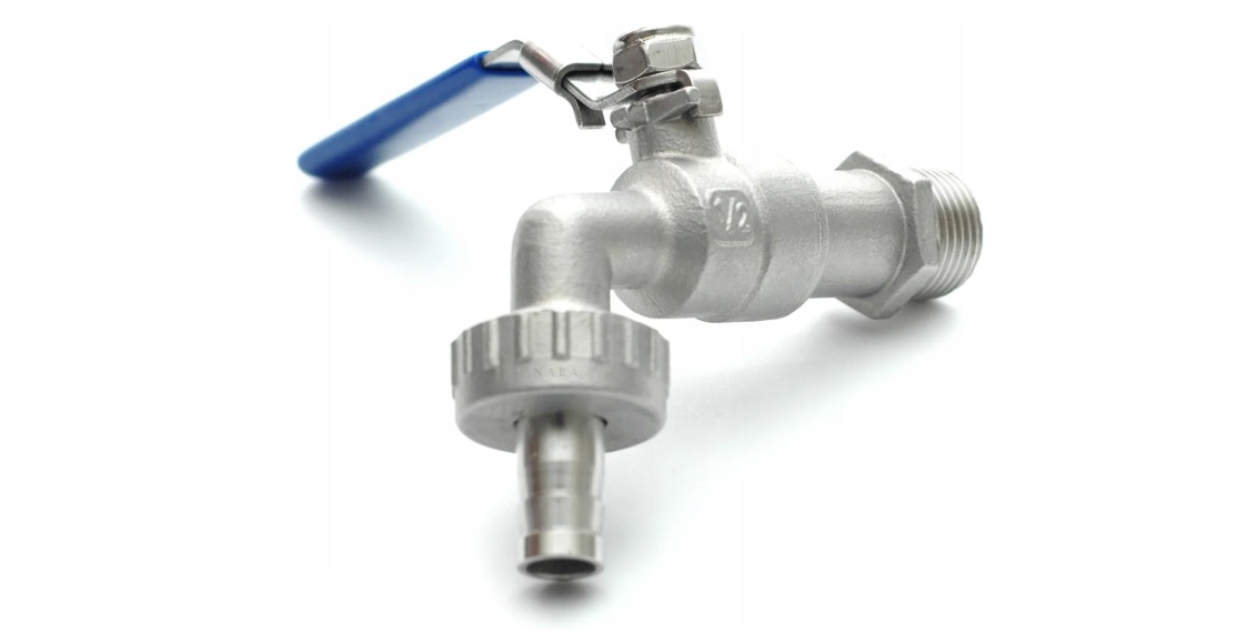 ZAWÓR KRAN NIERDZEWNY DN20 3/4'' SPUSTOWY INOX aisi316 Niebieska Rączka ...