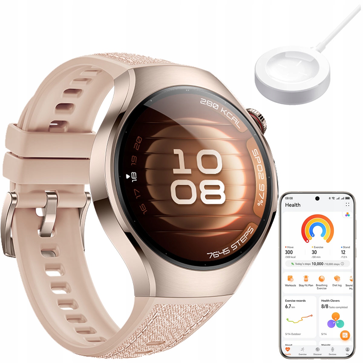 HUAWEI WATCH 5 ELEGANT 42 MM X-TAP SZKŁO SZAFIROWE ESIM NFC WIFI EKG ...