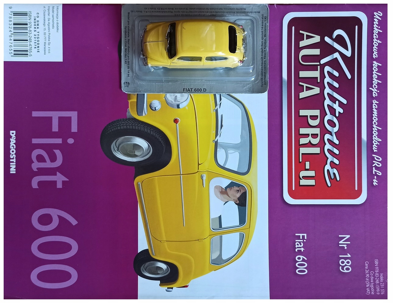 Fiat 600 Kultowe Auta PRL-u 1:43 Model Deagostini nr 189 17303935906 ...