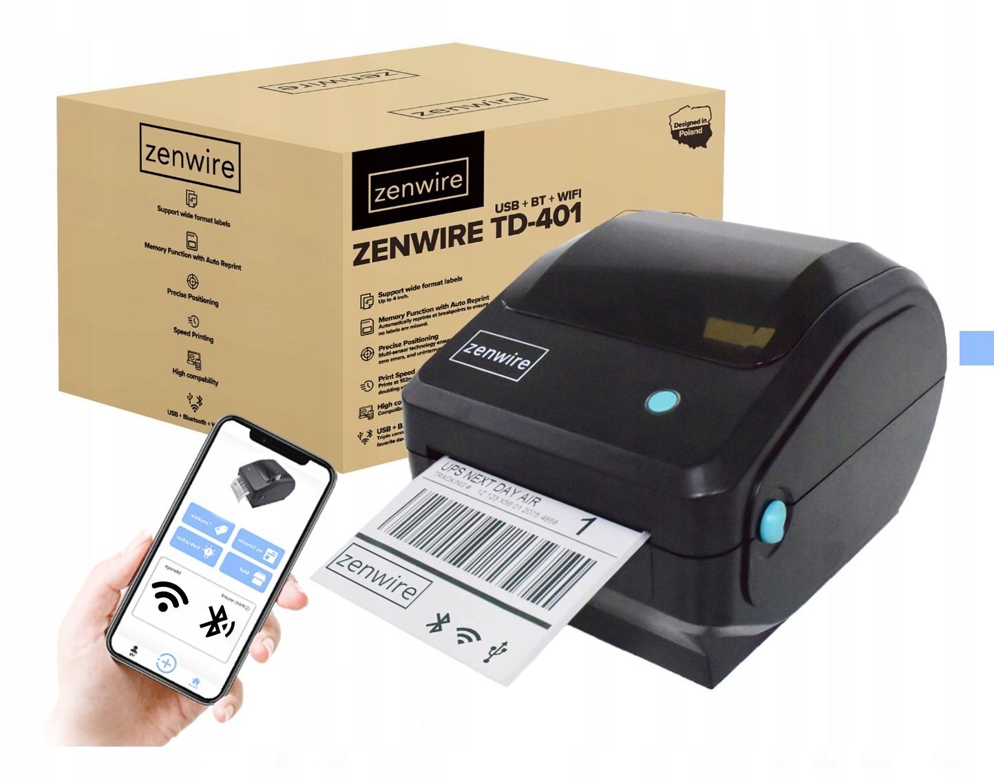 Termická tiskárna samolepících kurýrních štítků WiFi Bluetooth USB za ...