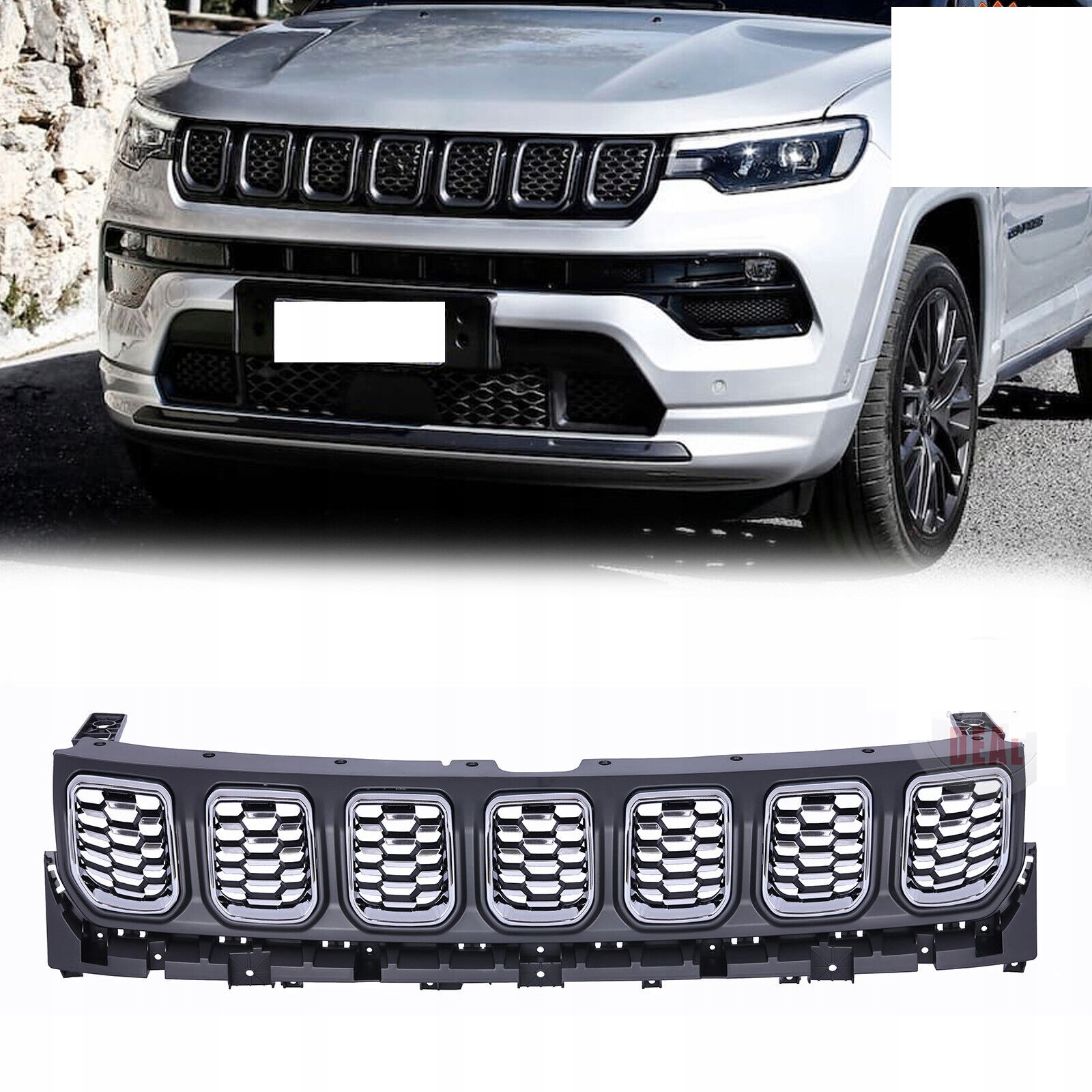 JEEP COMPASS 2021 2022 23 ATRAPA GRILL KOMPLETNY • Cena, Opinie - Allegro