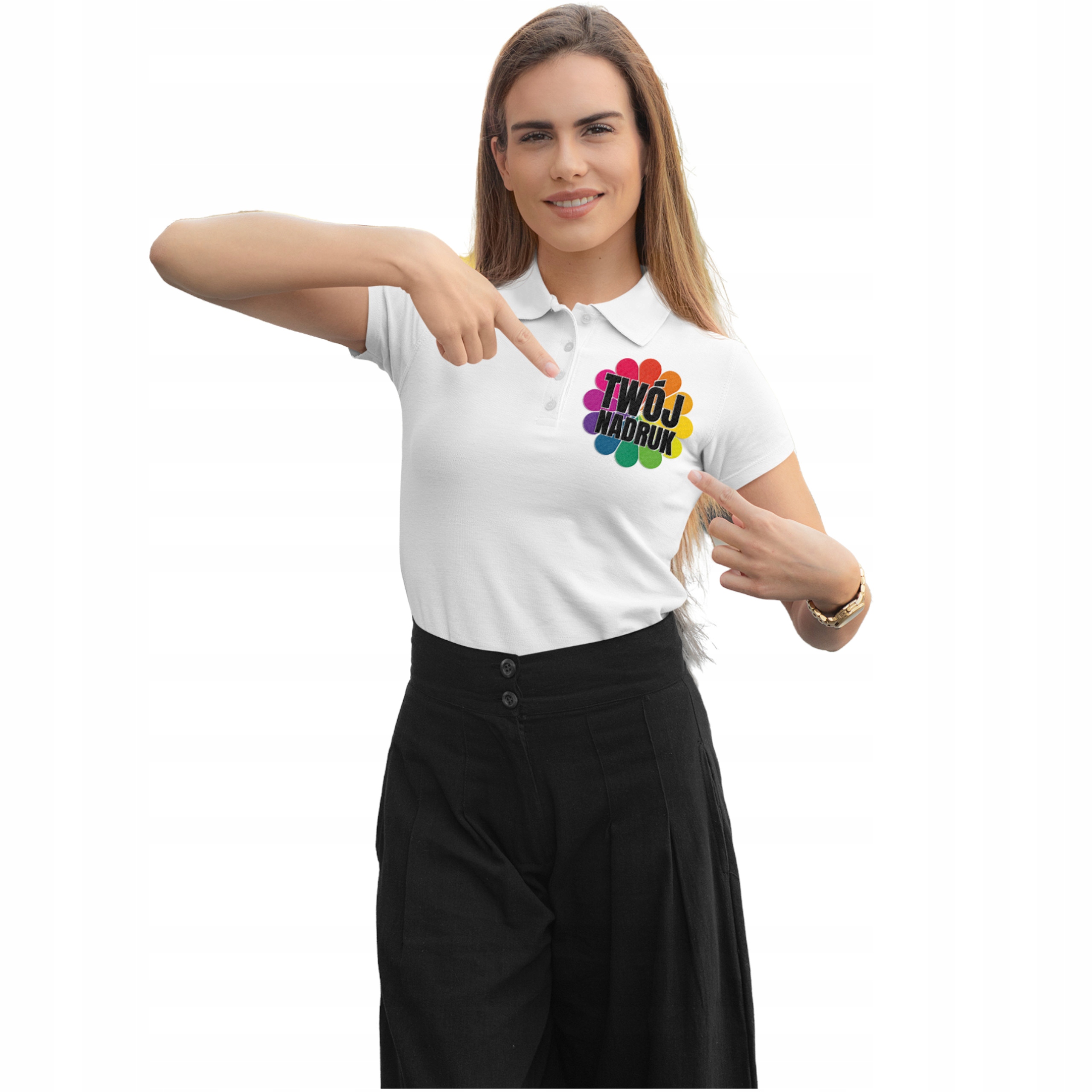 KOSZULKA POLO Z WŁASNYM NADRUKIEM DAMSKA LOGO NAPIS DOWOLNA GRAFIKA - L • Cena, Opinie ...
