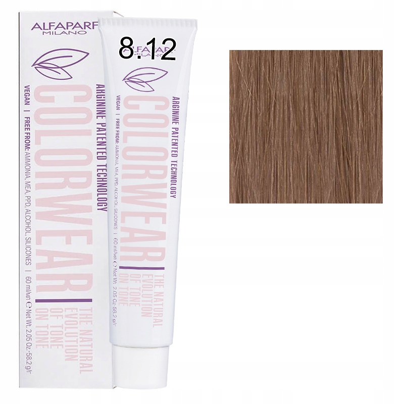 ALFAPARF FARBA DO WŁOSÓW FRYZJERSKA COLOR WEAR BEZ AMONIAKU 8.12 60ML ...