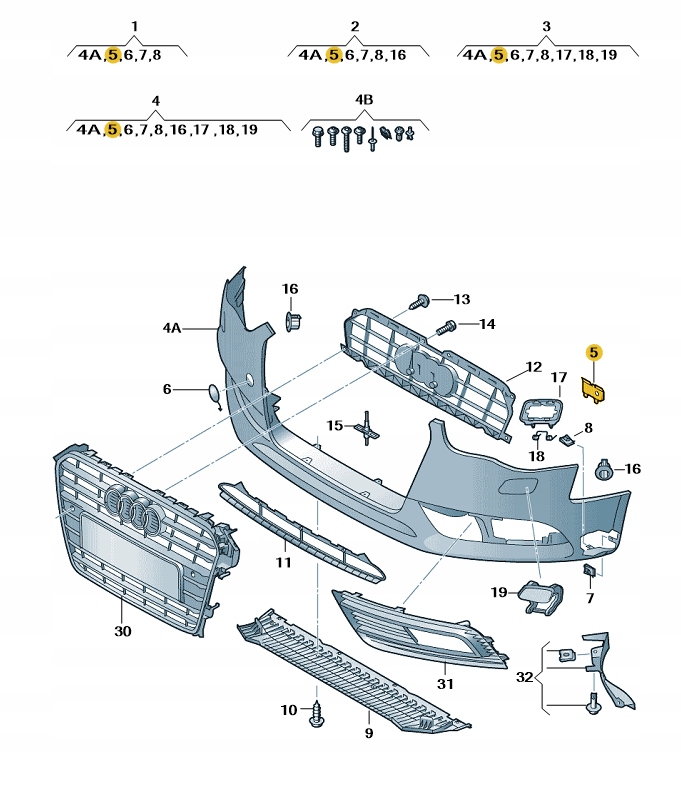 Audi OE 8K0807277A mocujący zderzaka za 69.00PLN z Wrocław - Allegro ...