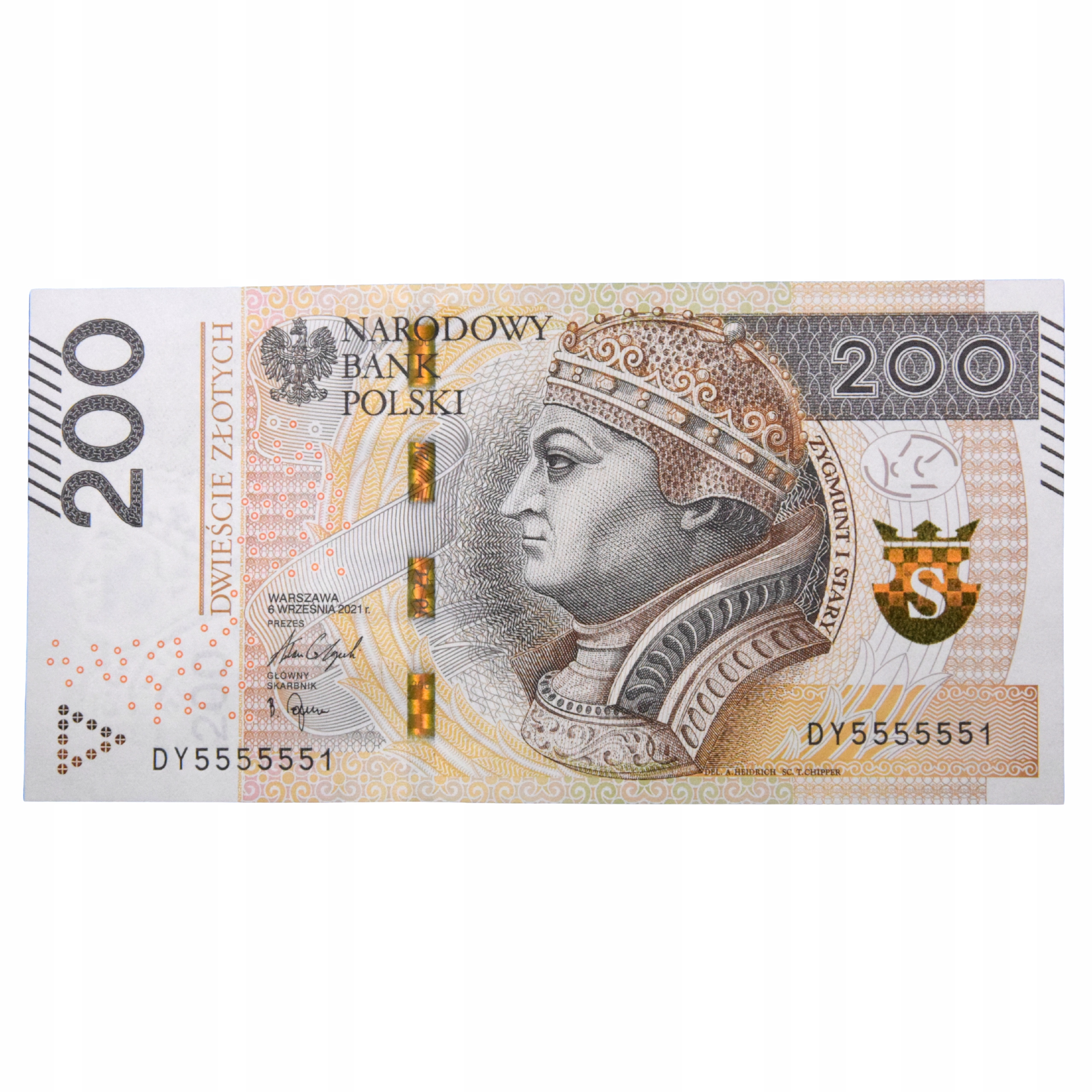 Bankovka Polsko 200 PLN 2021 č. DY 5555551 za 2210.00CZK - Allegro