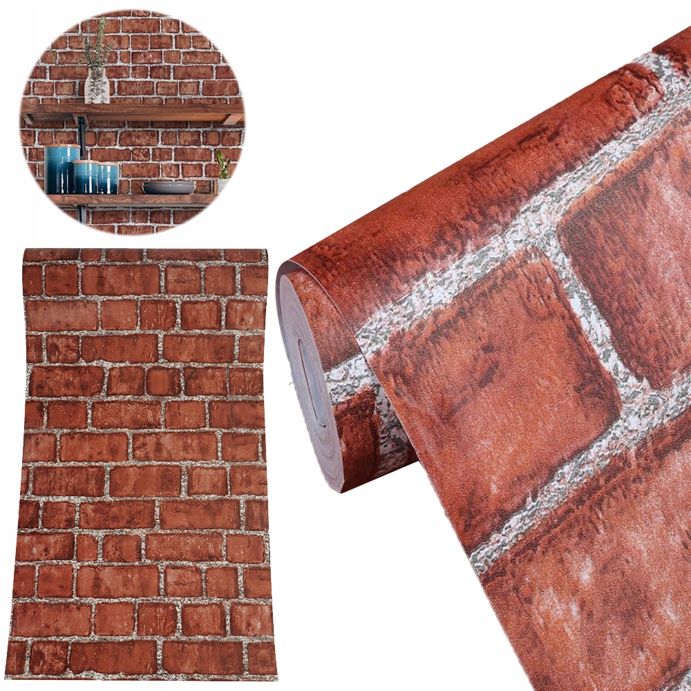 TAPETA CIHLA SAMOLEPICÍ NÁSTĚNNÁ DÝHA IMITACE KÁMEN EFEKT 45*100CM ...