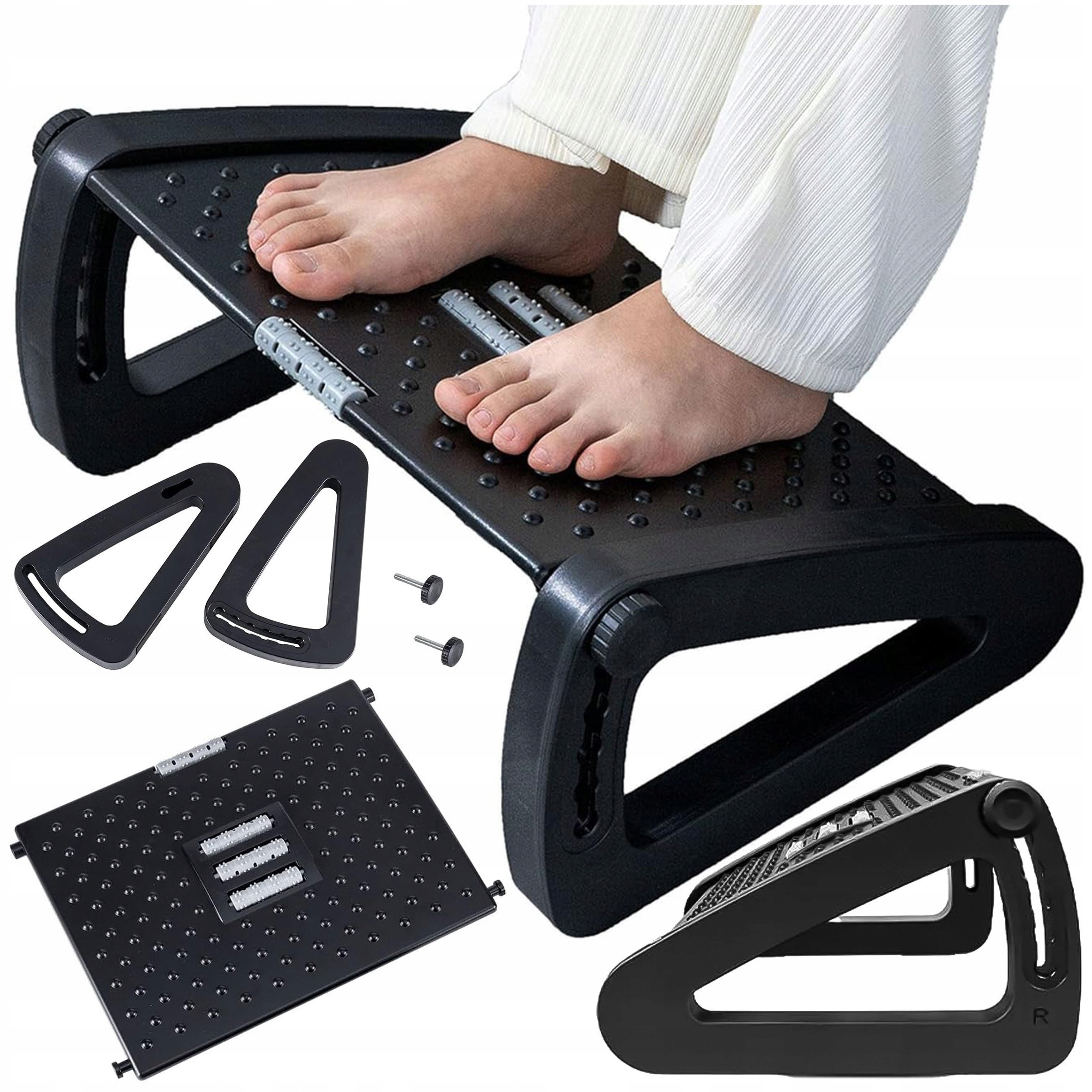 Podnóżek biurowy podstawa pod stopy nogi ergonomiczny z opcją masażu ...